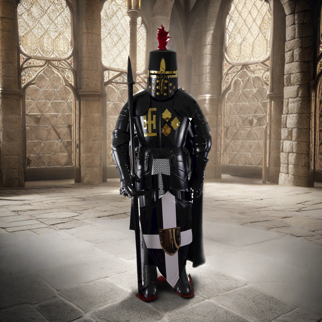Jousting Black Knight Steel Suit of Armor with Shield | Alcove Archive
