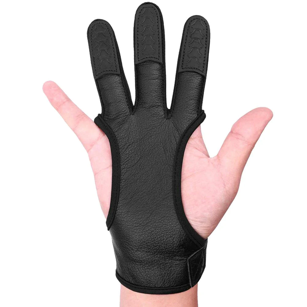 3 Finger Archery Glove: Right Hand Leather Gloves| Alcove Archive